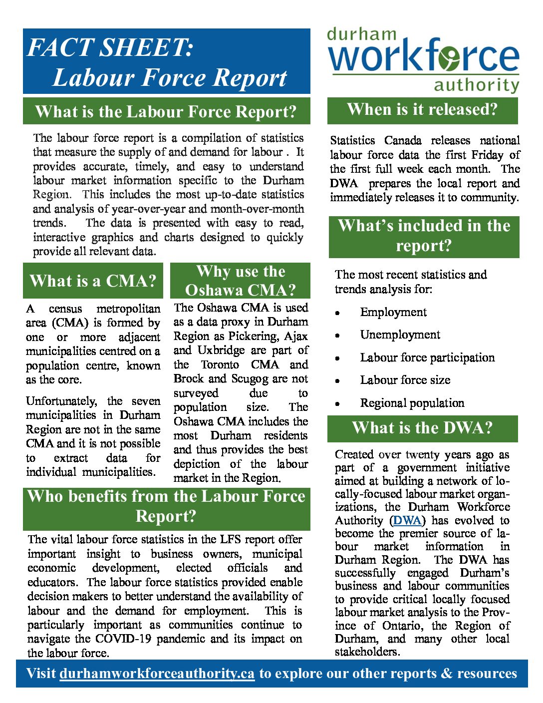 Approved LFR Fact Sheet - Durham Workforce Authority